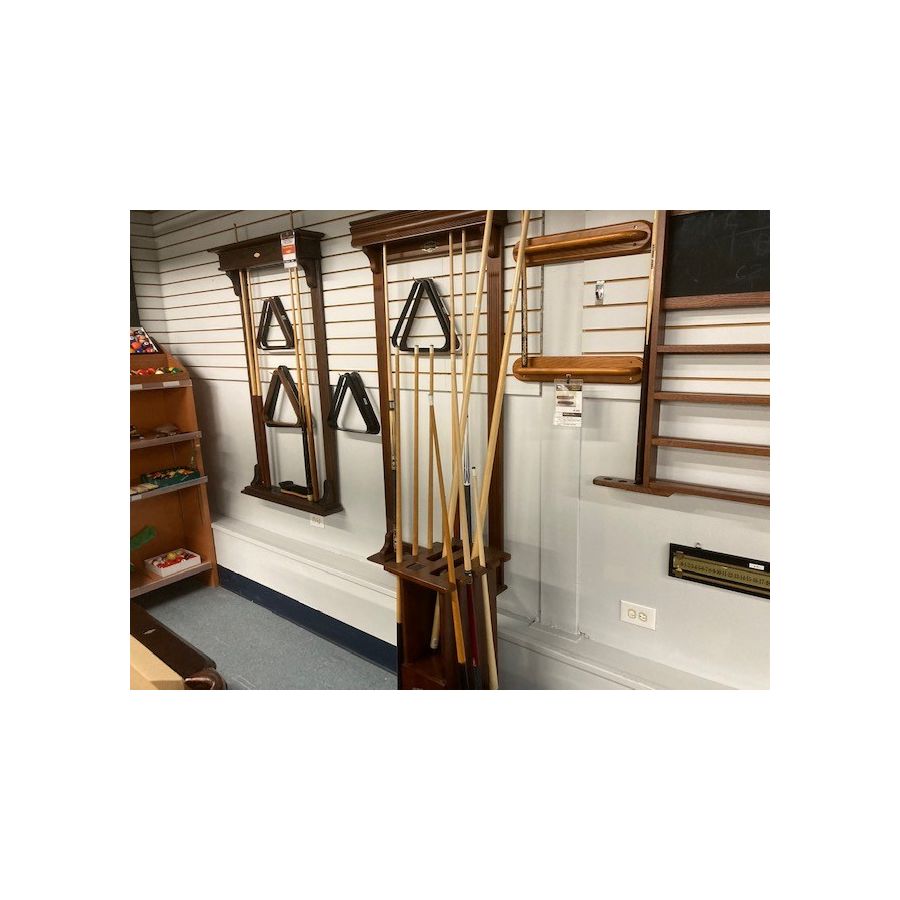 Wide assortment of used billiard cues, snooker, pool cues, racks ...