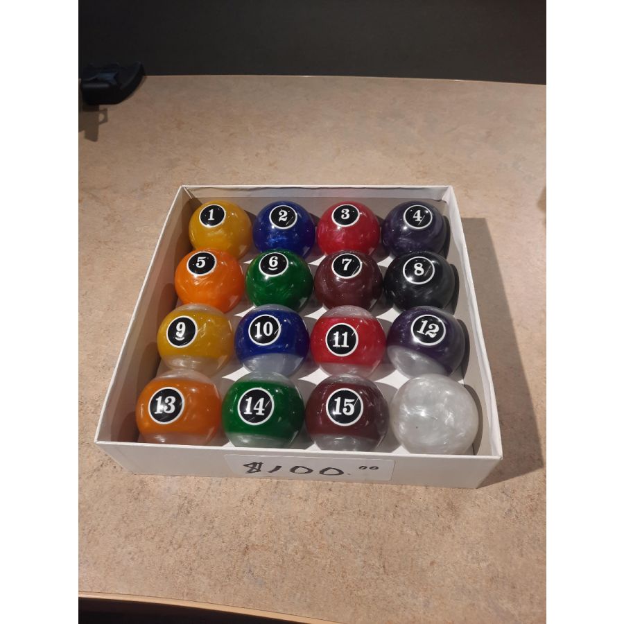 Modern looking marbled crystal effect pool balls