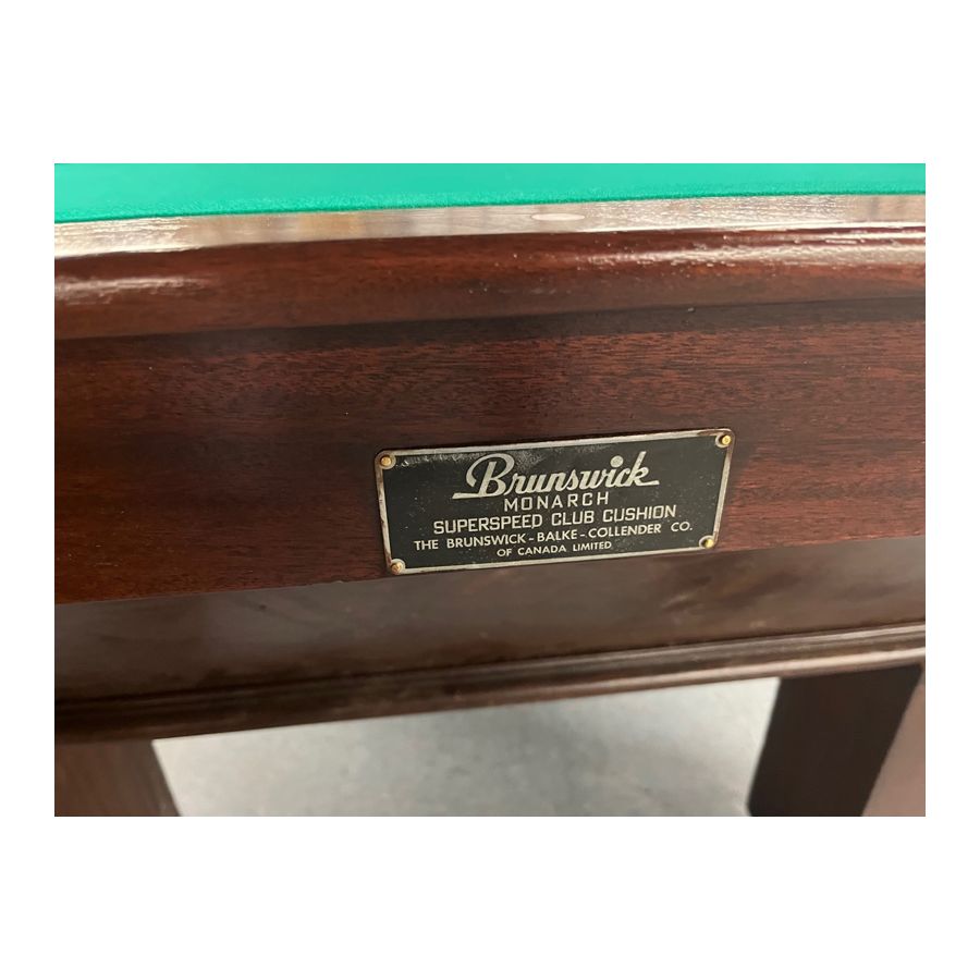 Brunswick Monarch 9 foot used antique pool table with 1 inch thick ...